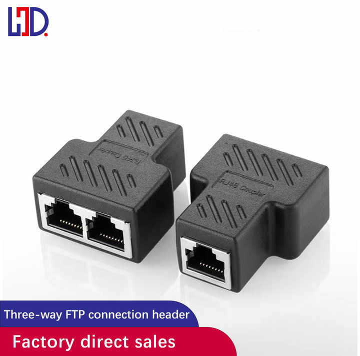 RJ45 3 port dual female socket Ethernet connector Module plug 8p8c ...