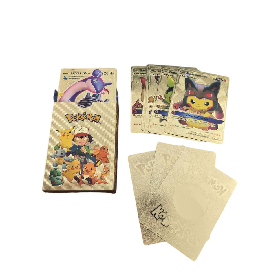 Pokémon Cards Rainbow Gold Card PTCG English Pokémon Gold Foil Card ...