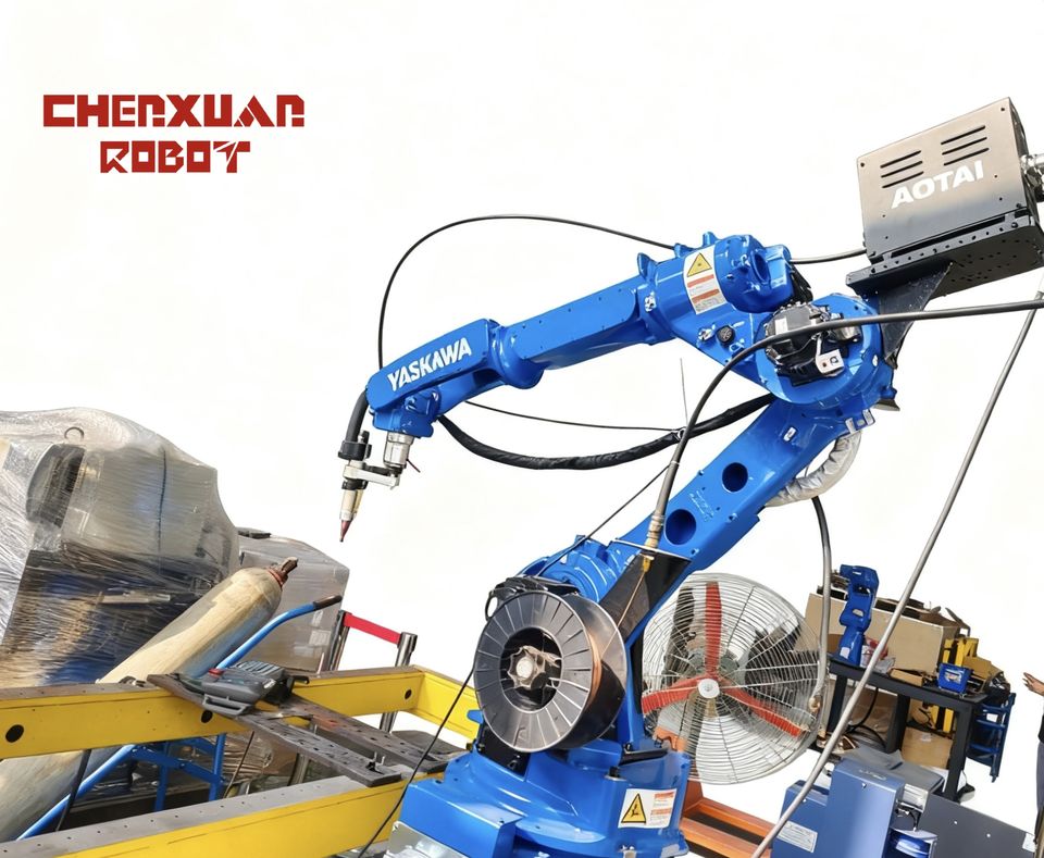YASKAWA Six-axis Welding Robot Arm for Pole Steel Die Flange 380V 1.2KW ...