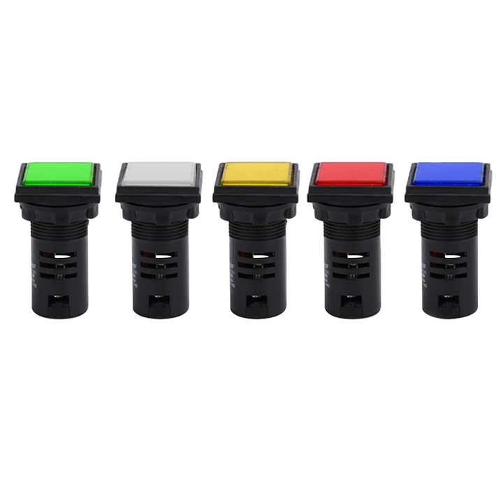 AD16-22F 22MM Red Square Pilot Lamp AC/DC 24V Indicator Lights Led ...