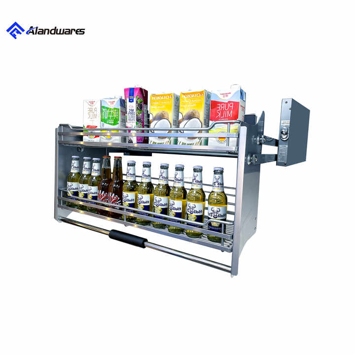 Modern Double Layer Storage Lift Pull down Basket Wire Pop Organizer ...