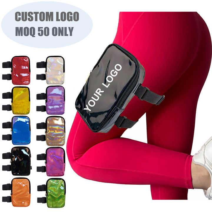 Custom Logo Holographic Thigh Bag for Carnival - Waterproof