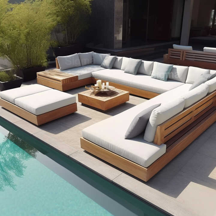 Outdoor Furniture Garden Sofa Set - Modern Teak Sofas