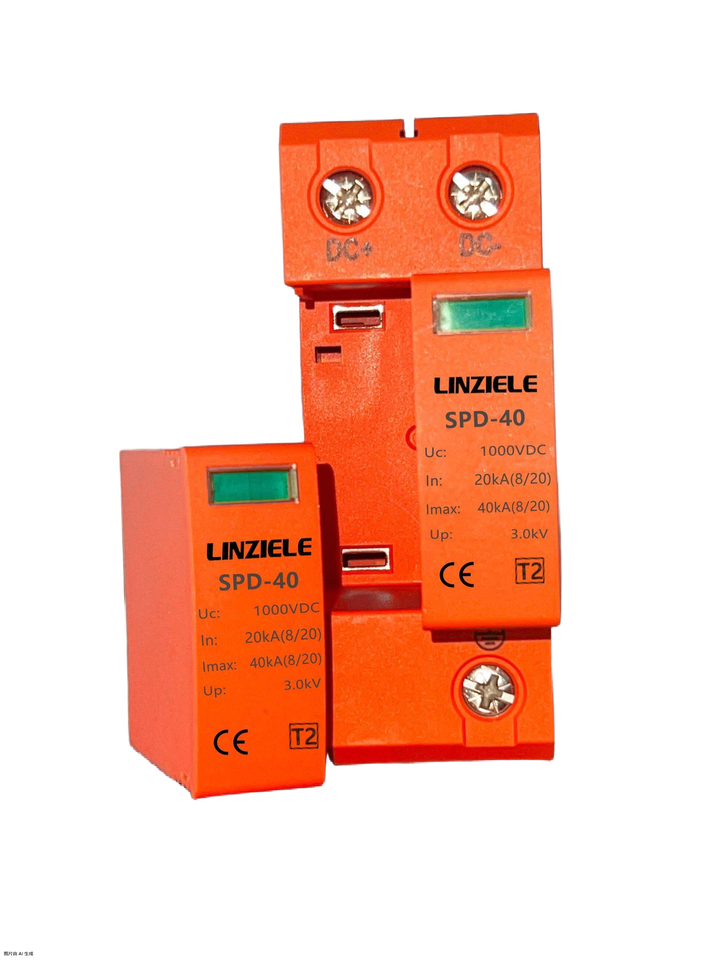 DC SPD 2P 40KA 1000V Surge Protective Device T2 Solar PV Photovoltaic ...