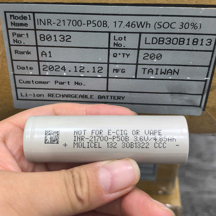 Molicel 21700 P50B 3.6V 5000mah 60A Discharge Battery Cylindrical ...