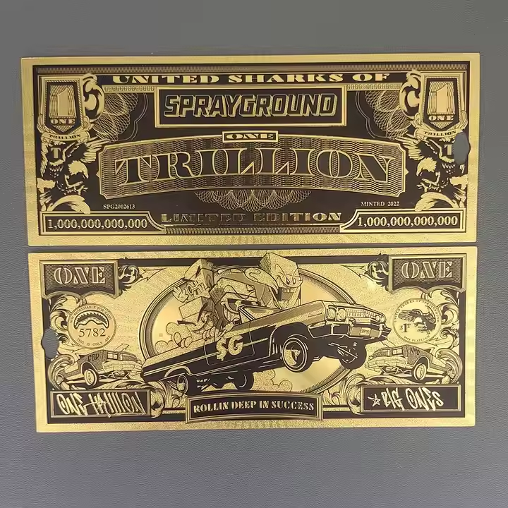 Customizable Sprayground Gold Foil Banknote Tag for Bags, Shirts & More ...