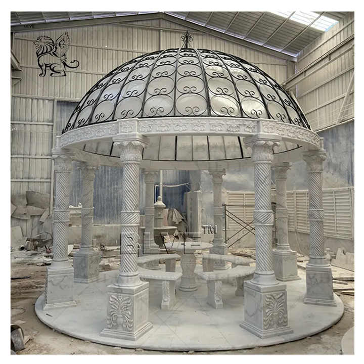 BLVE Marble Gazebo - Luxury Outdoor Roman Pillar Pavilion