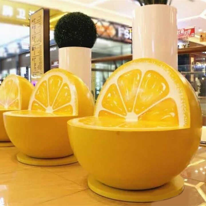DKY002B Modern Fruit Chair FPR Fiberglass - Orange Shape