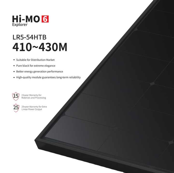 Longi Hi-Mo6 LR5-54HTB 410M - Efficient Black Solar Panels