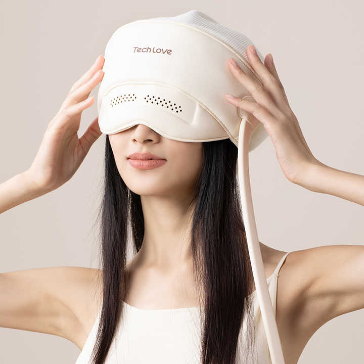Techlove 2 in 1 Head Eye Massager - Ems Eye Massager with Heat Compression