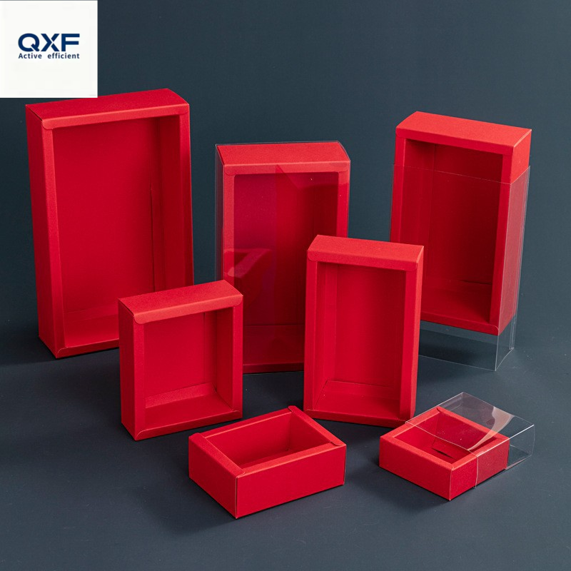 Customized Recycled Kraft Paper Drawer Box with Transparent Window and ...