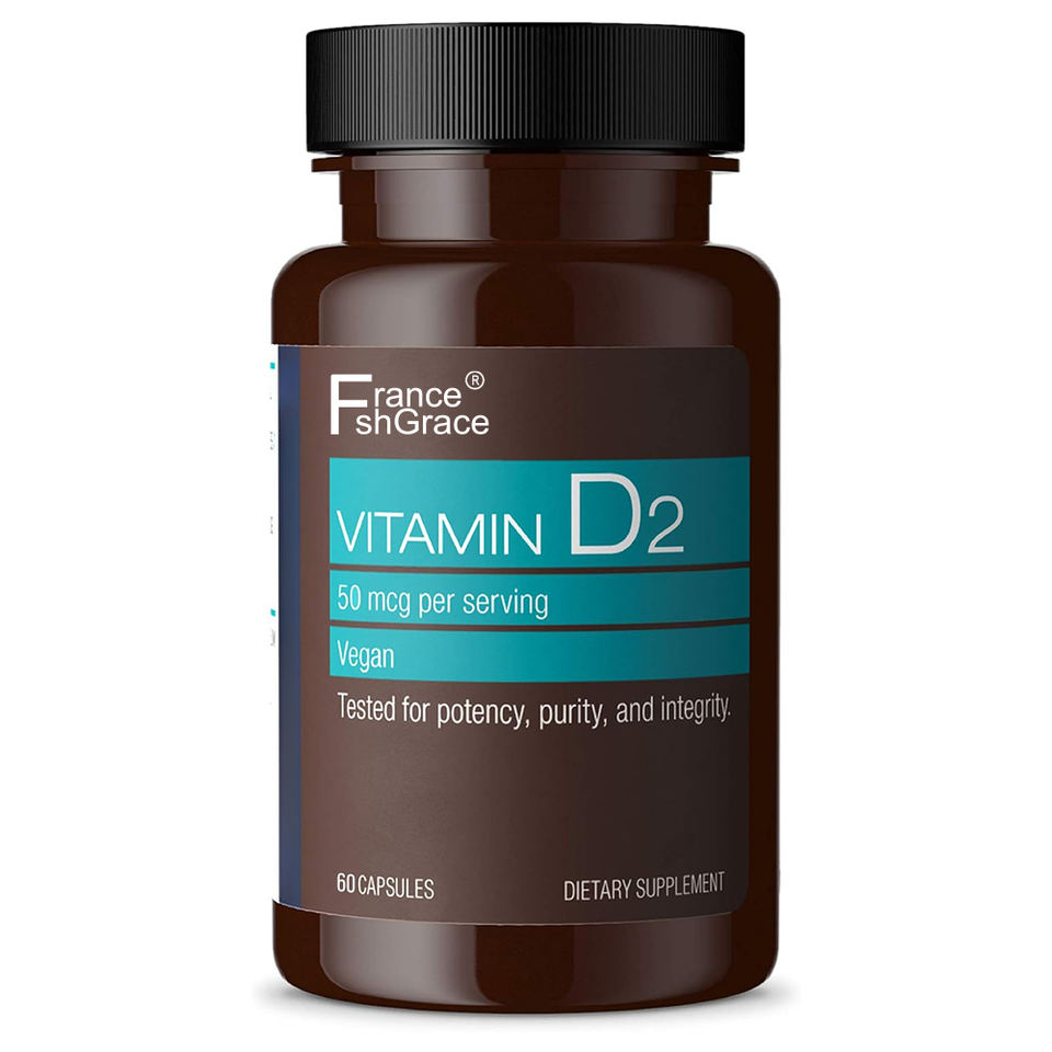 High Potency Vitamin D2 Supplement 60 Capsules Supports Bones and ...