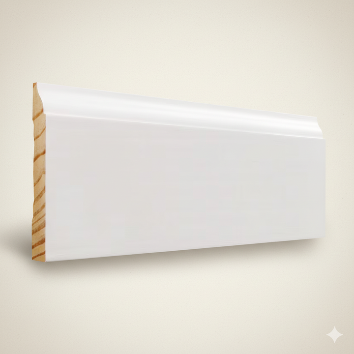 RESHINE 2025 White Primed Finger-Joint Wood Baseboard Moulding WM620 ...