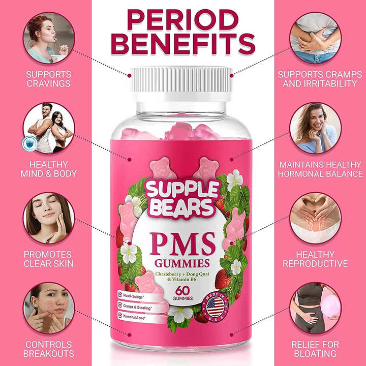 Customized PMS Relief Gummies PMS Gummy Vitamins for Women & Teens ...