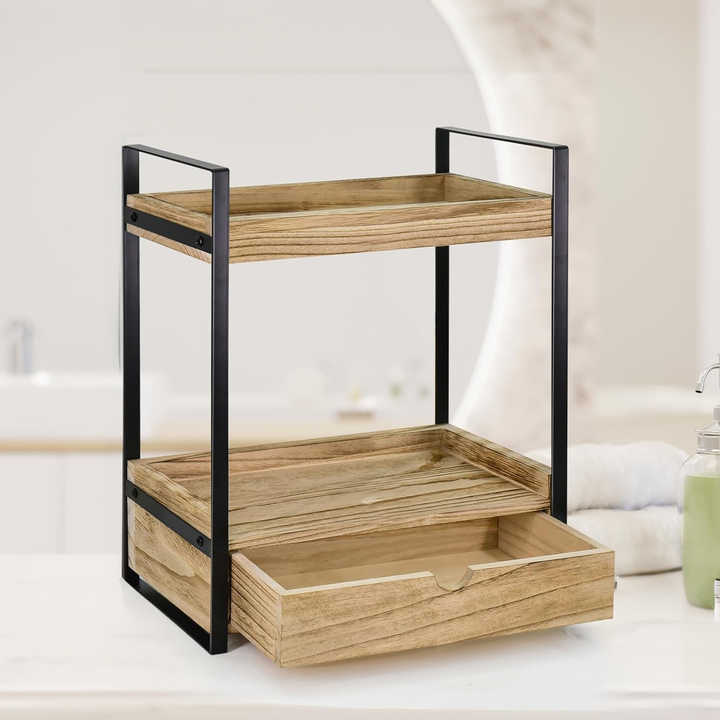 2-Tier Spice Rack Counter Organizer Storage Organizer Bathroom ...