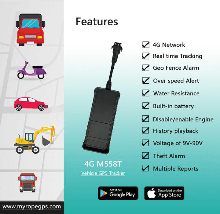 4G Lte GPS Tracker for Vehicle Including Car Taxi Motorcycle Truck Excavator E Bike Compatible ...