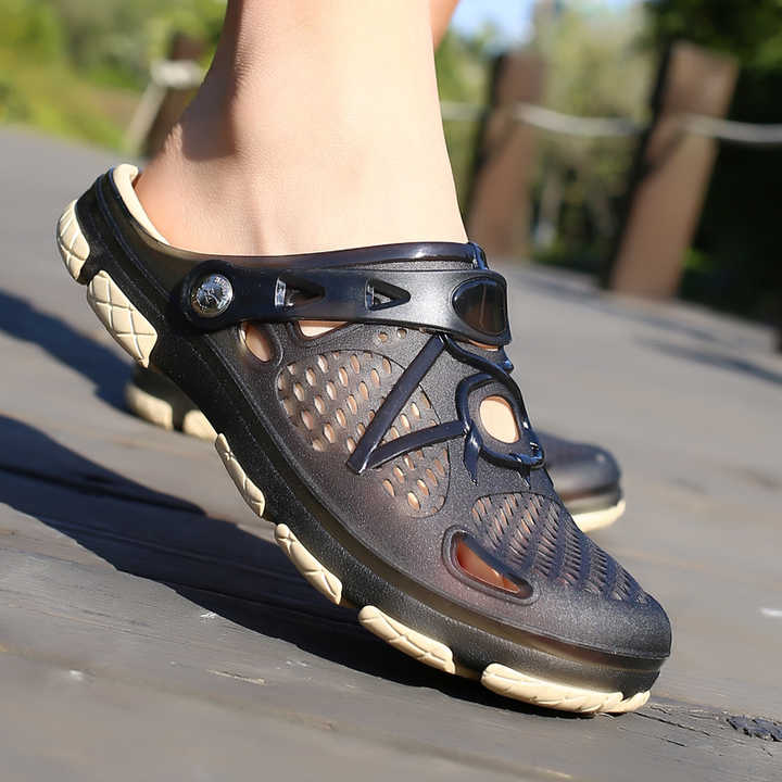 Summer hot sale Men's non-slip clog shoes large size women clogs wear ...