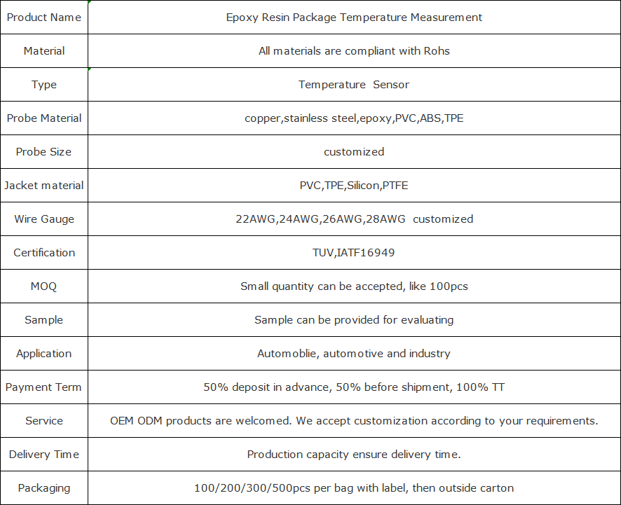 10K 100K 1% Epoxy Package Temperature Measurement 3950K Ntc Thermistor ...