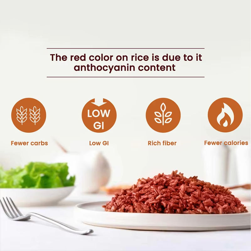 High Quality 80g Factory Supply Dried Konjac Instant Red Rice Low GI ...
