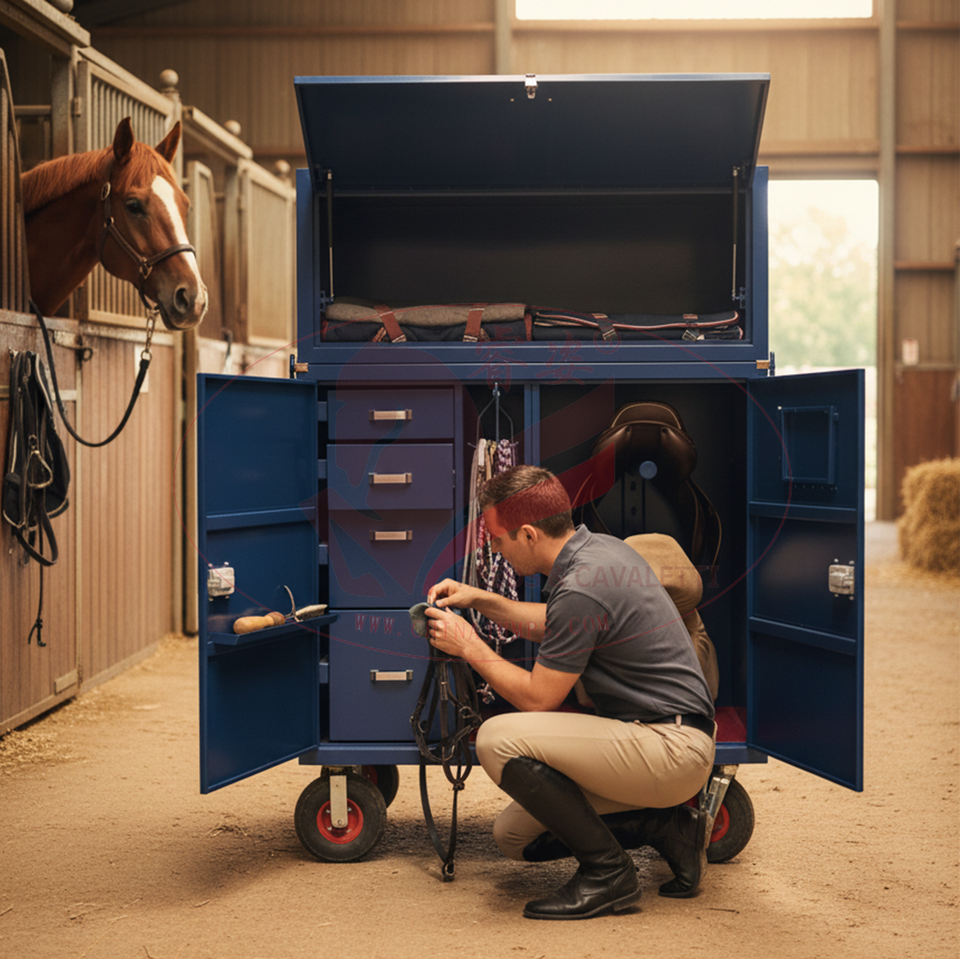 Reeds Steel Horse Tack Box Durable Saddle Locker Mobile Tack Locker ...