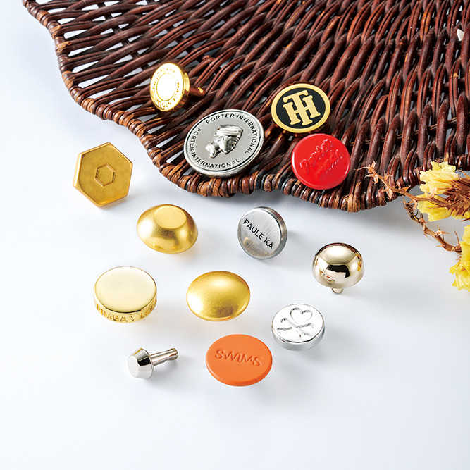 Custom Gold Logo Studs Rivets Metal Clothes Button Jeans