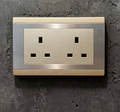 MGA Twin UK Socket 304 Grade Stainless Steel Copper Flame-retardant PC ...