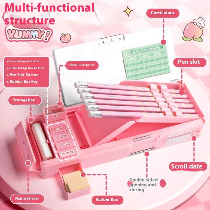 2025 Automatic Pencil Case Large Capacity Multifunctional Plastic ...