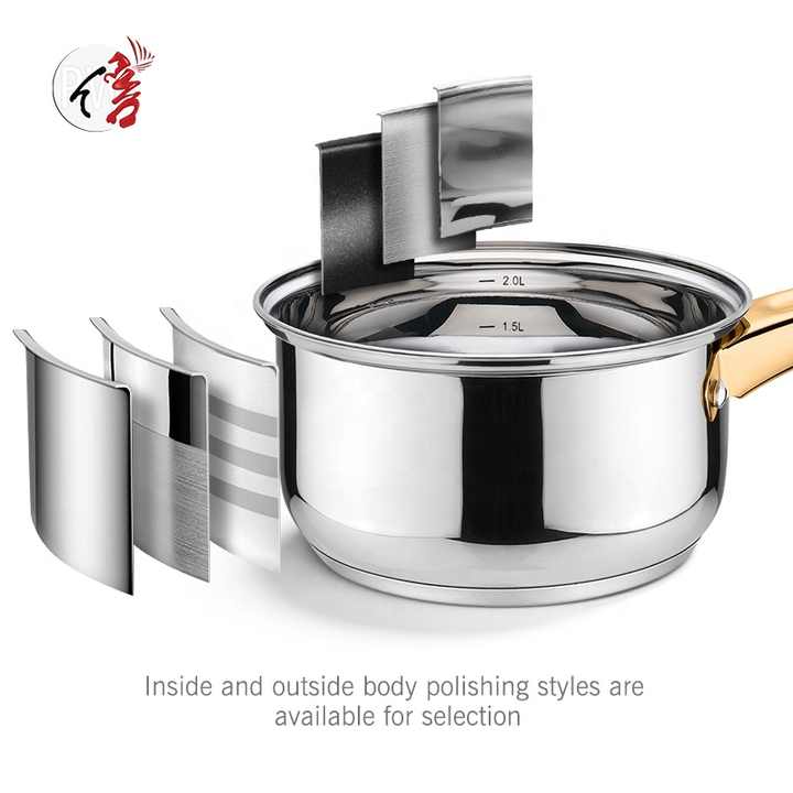Hot Selling Gold 8pcs Stainless Steel Kitchen Cooking Pots and Pans ...