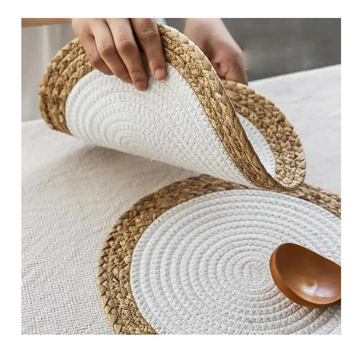 Home Decoration Round Cotton Rope Woven Mat Table Mat Heat Resistant ...
