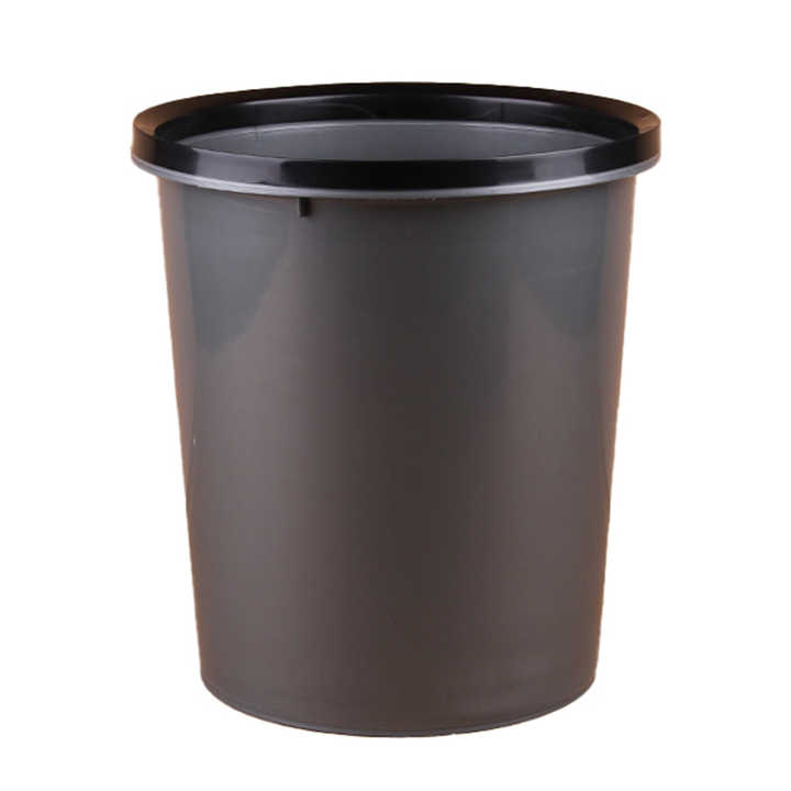 Circular Gray Plastic Pressure Ring Garbage Bin Hotel Waste Paper Bin ...