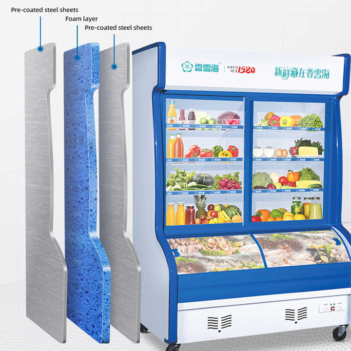 1310L Supermarket Chiller - Efficient Vegetable & Fruit Display