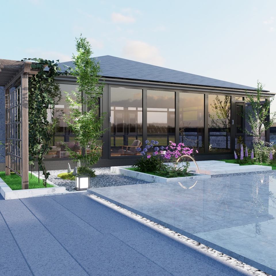 Corner Sunroom Design for Garden View Extension With Thermal Break ...