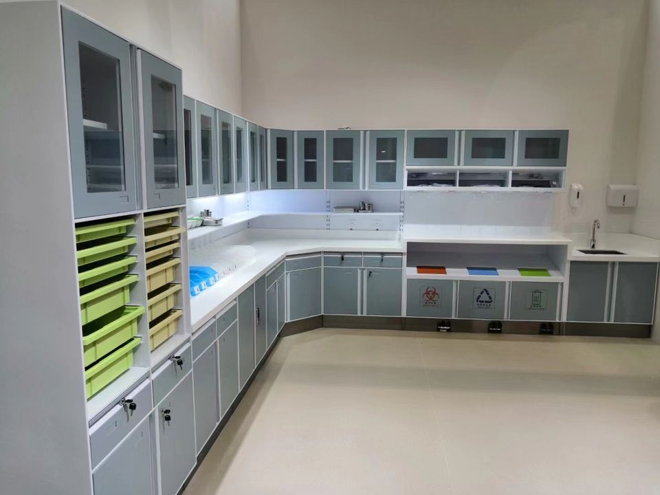 LB-CF-10 C-Frame Lab Wall Bench with Reagent Shelves/Water Tap/Faucet ...