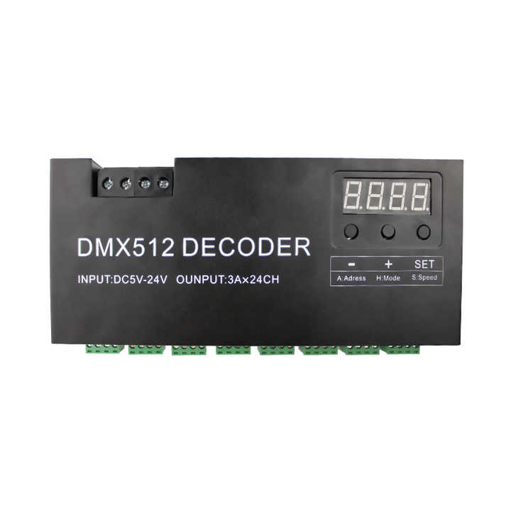 COXO DMX512 Decimal 24CH Decoder for Pixel LED Strip Lighting