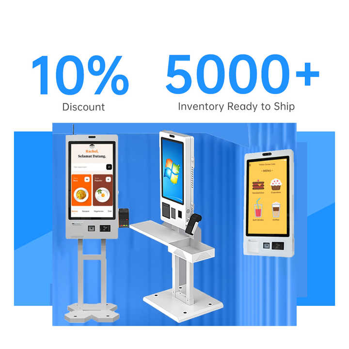 21.5inch Self Service Order Checkout Cash Register Kiosk Machine Android Self Ordering Wall ...