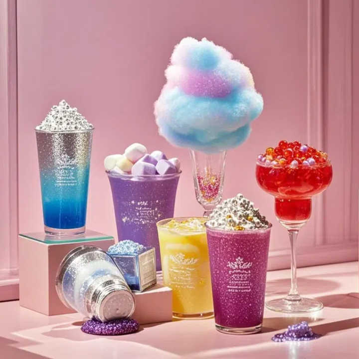 Cotton Candy Glitter Drink Bombs - Edible Food Coloring