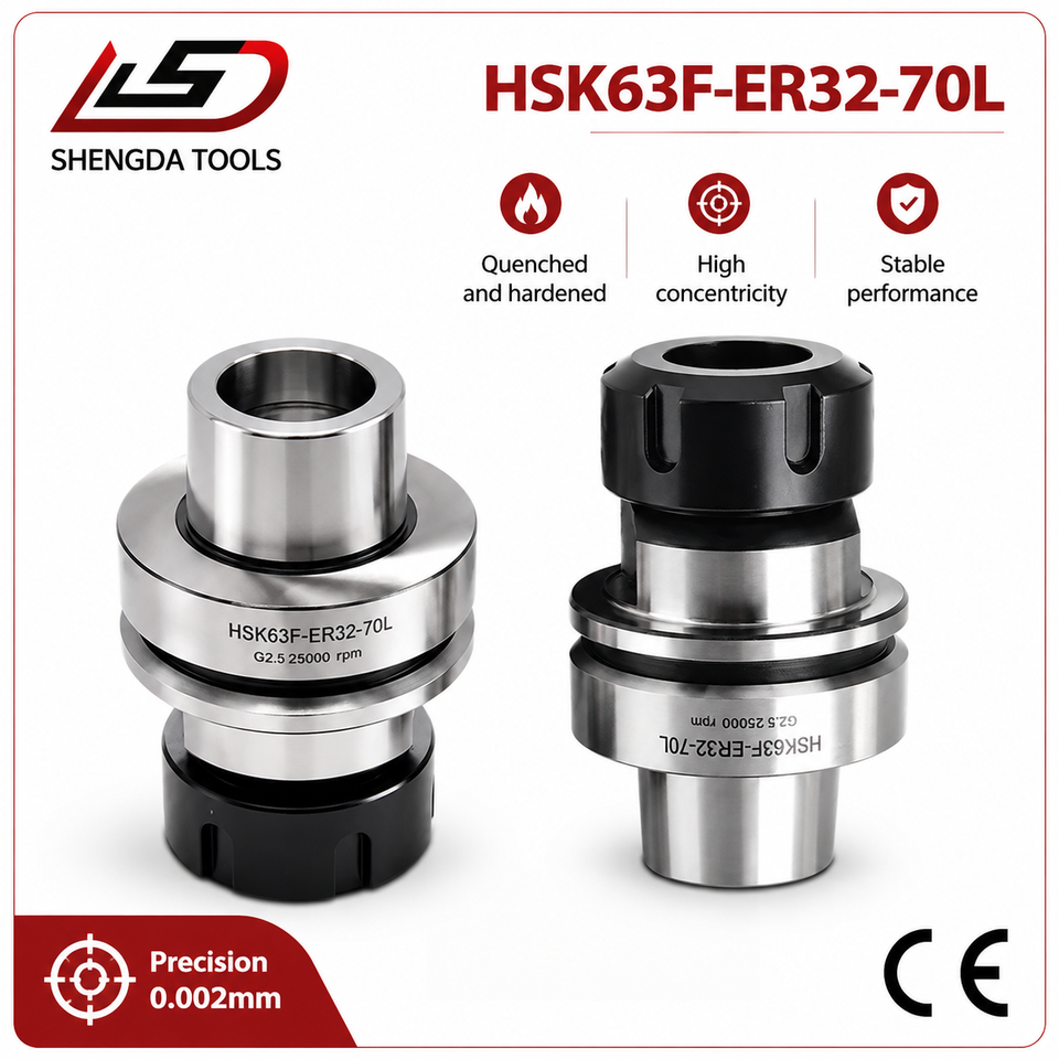 HSK63F ER Collet Chuck Tool Holders with Full Size Range Precision ...