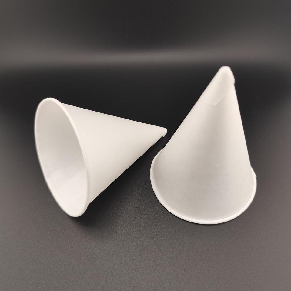 3.7oz&4.5oz Disposable White Paper Cone Cup Single-Use Drinkware ...