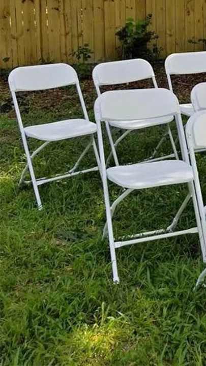 Heavy Duty Outdoor Lawn Stackable PP Plastic Folding White Chairs for ...