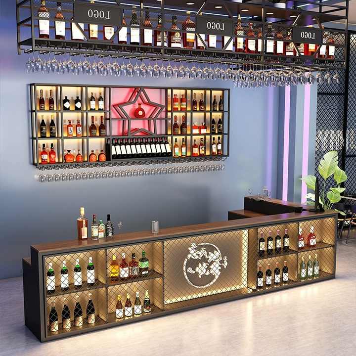 Customizable Heavy-Duty Industrial Style Reception Counter for Coffee ...