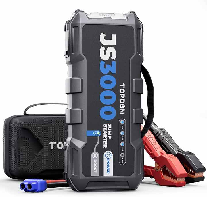 TOPDON 12V Ultracapacitor Jump Start Truck Battery 3000A Peak Booster Diesel Truckcar Car Jump Starter 12V 98000Mah 3000A