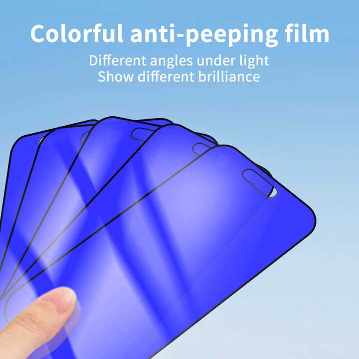 Mobile Phone Anti-spy Film Full Protection Film Anti Peep Blue Tempered ...
