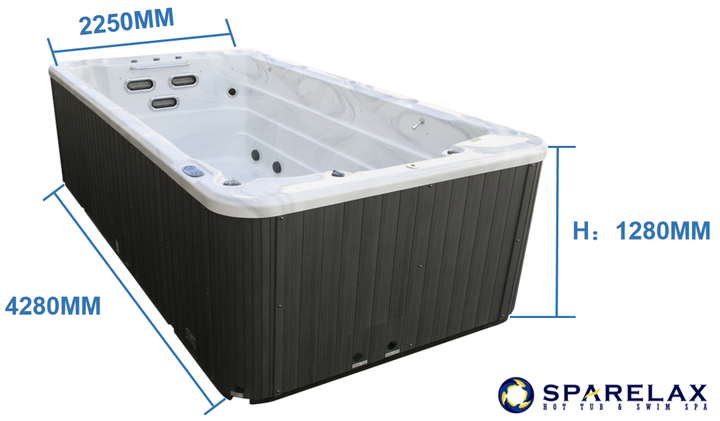 4 Meters Freestanding Rectangular Swim Spa whirlpool China Above Ground ...
