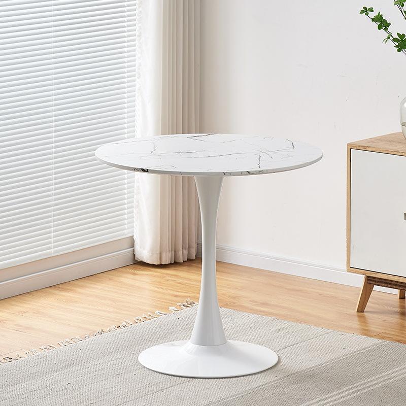 Solid White Small Round Table for Home Furniture Casual Coffee and Tea ...