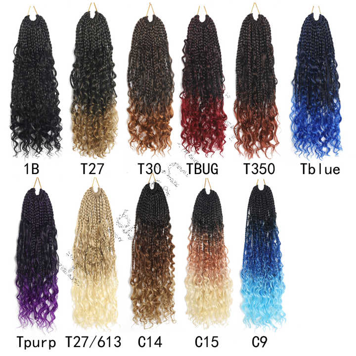 Wholesale Goddess Locs Messy Crochet Bohemian Hair Box Braids With ...