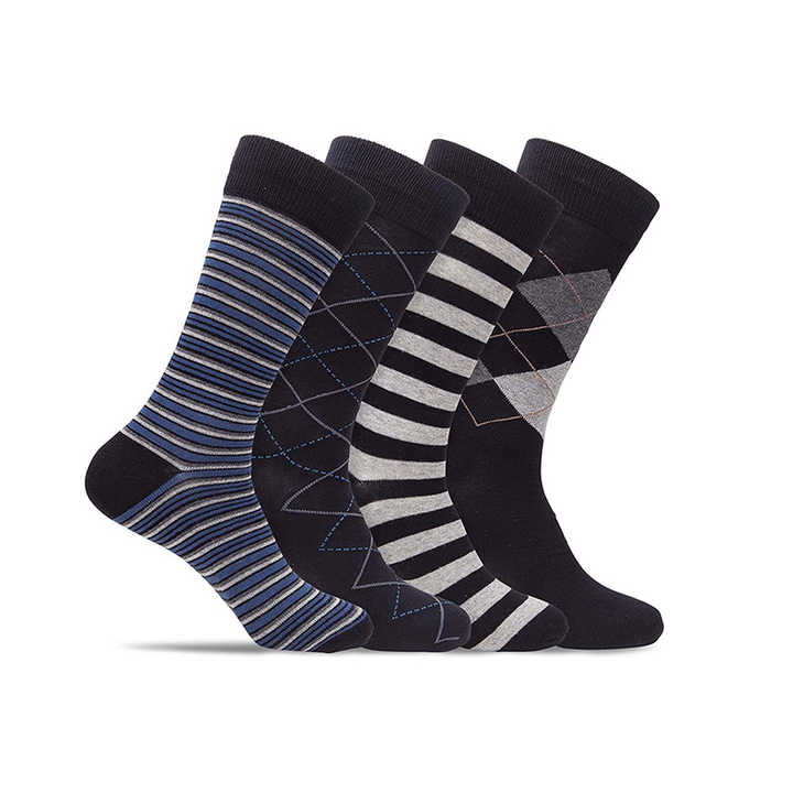 Custom Classic Formal Office Business Man Socks Bamboo Black Dress ...