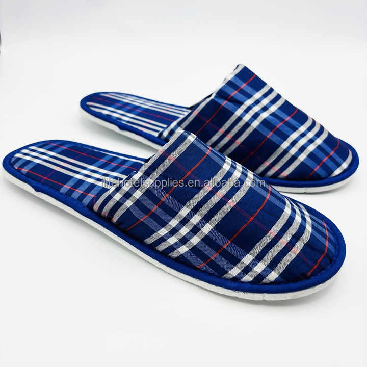 Custom Cheap Indoor Slippers with EVA Sole Adult Size Hotel Amenities ...