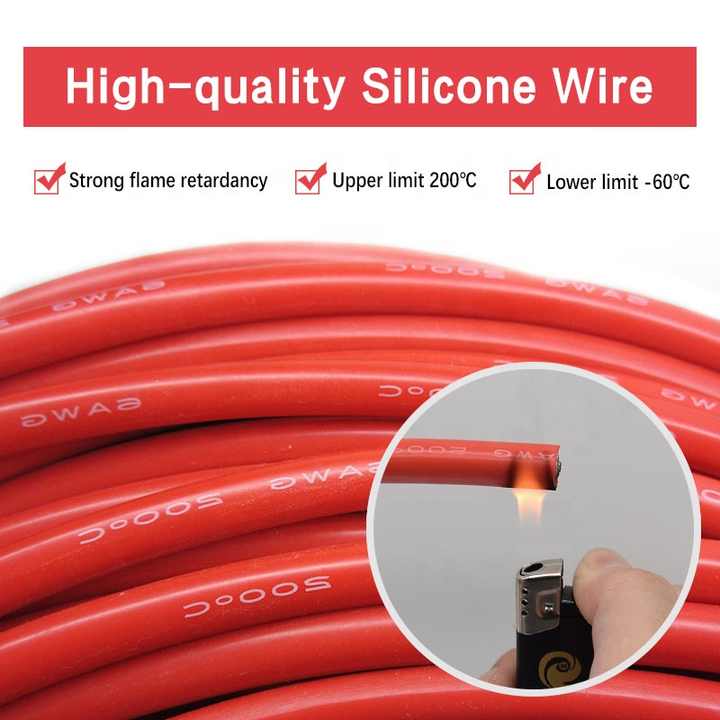 Cable de silicona suave resistente al calor 4 6 8 10 12 14 16 18 20 22 24 26 28 30AWG para ...