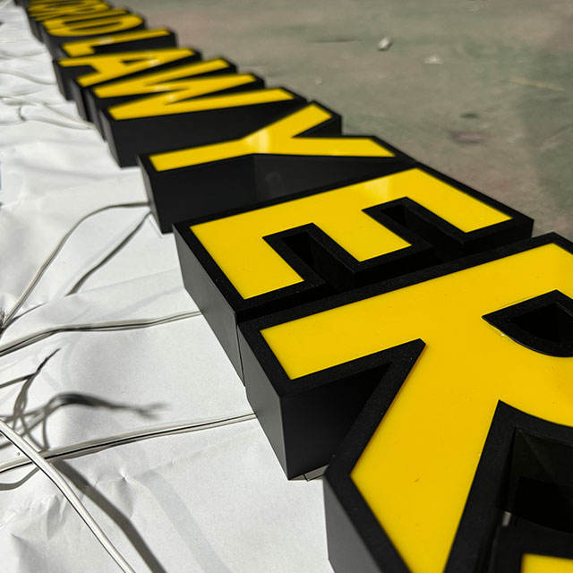 Yellow LED Light-Up Letters for Business Signage and Mall Signboard for ...