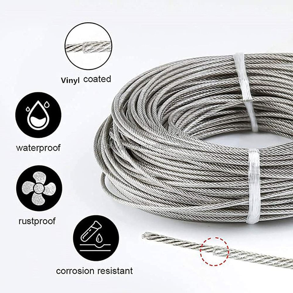 1/16" Wire Rope Kit 304 Stainless Steel Wire Cable 7x7 Strand Core ...